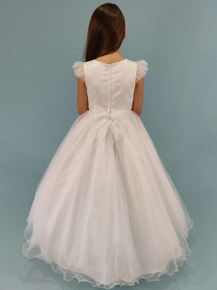 Linzi Jay Girls White Communion Dress:- Luna – Kindle Clothing
