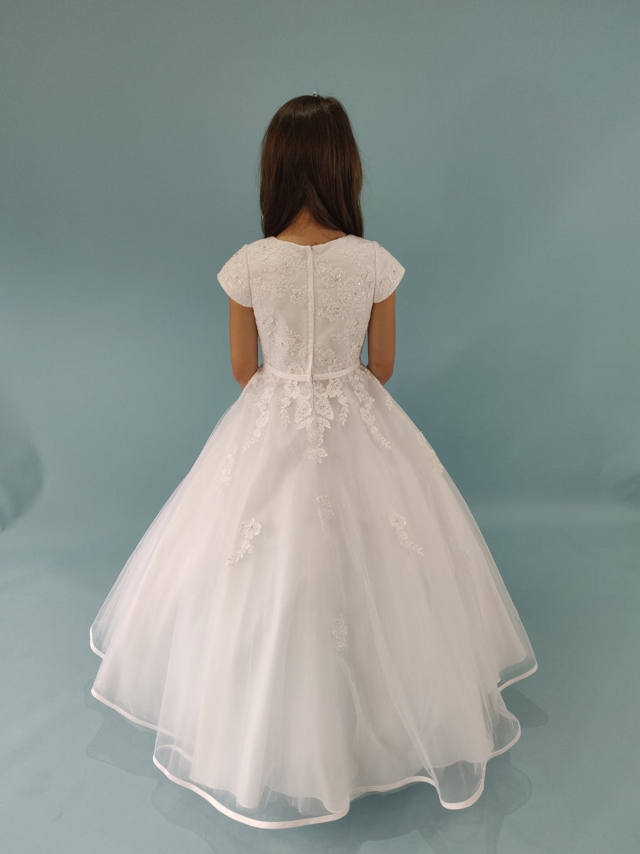 Linzi Jay Girls White Communion Dress:- Nancy – Kindle Clothing
