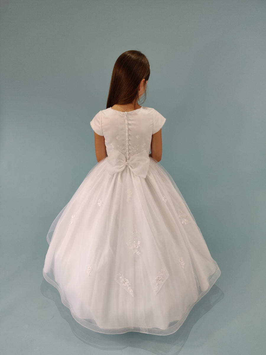 Linzi Jay Girls White Communion Dress:- Stella – Kindle Clothing